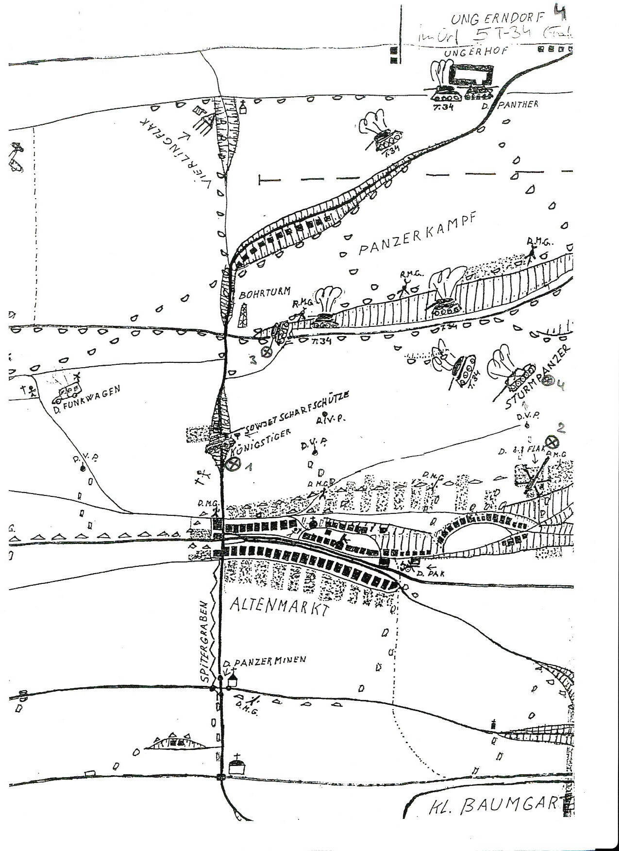 Frontlinie Gemeinde Gaubitsch Mai 1945